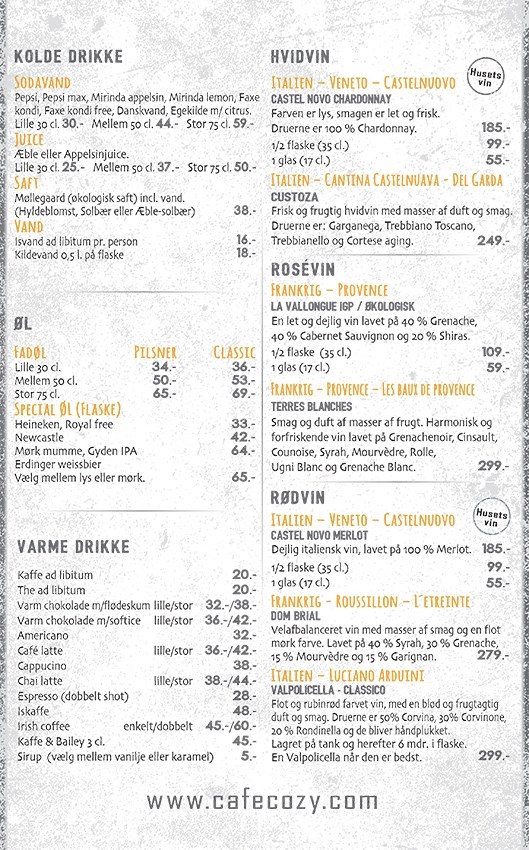 Menukort | Café i Hedensted tilbyder mad med hygge | Book bord!